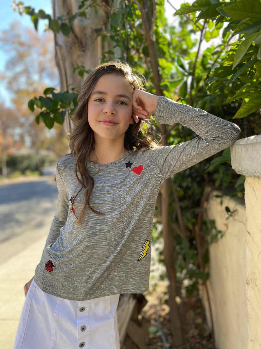 Micro Stripe Emb Top – Boujee Babies | Baby and Children's Store